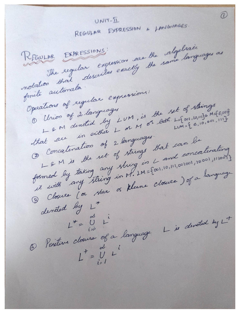 Unit - 2 Regular Expression &languages | PDF