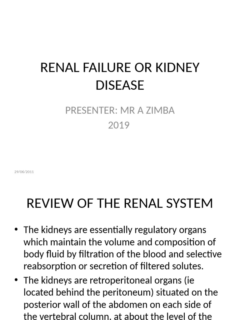 Renal Failure or Kidney Failure | PDF | Kidney | Organ (Anatomy)