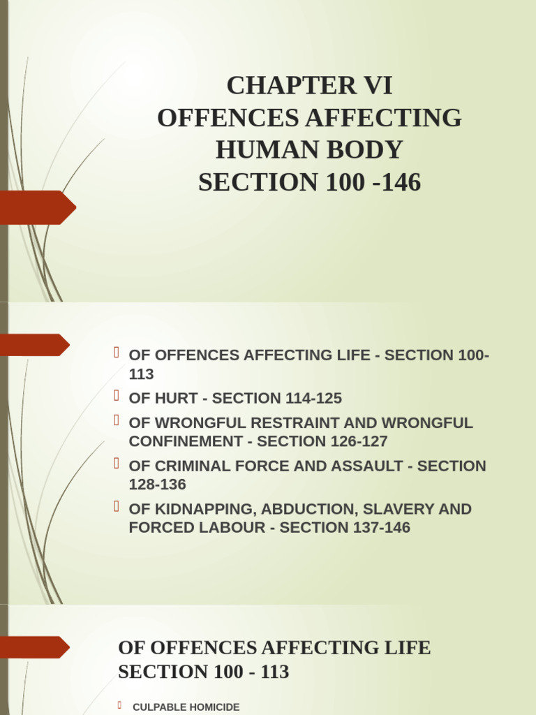 Offences Affecting Human Body - of Offences Affecting Life | PDF | Manslaughter | Murder