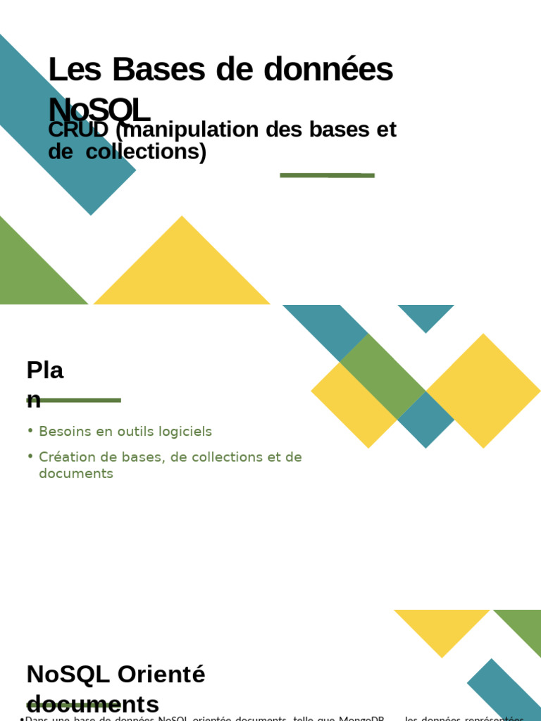 Chapitre 2 - NoSQL Orientees Documents Syntaxe de Base | PDF | MongoDB | NoSQL