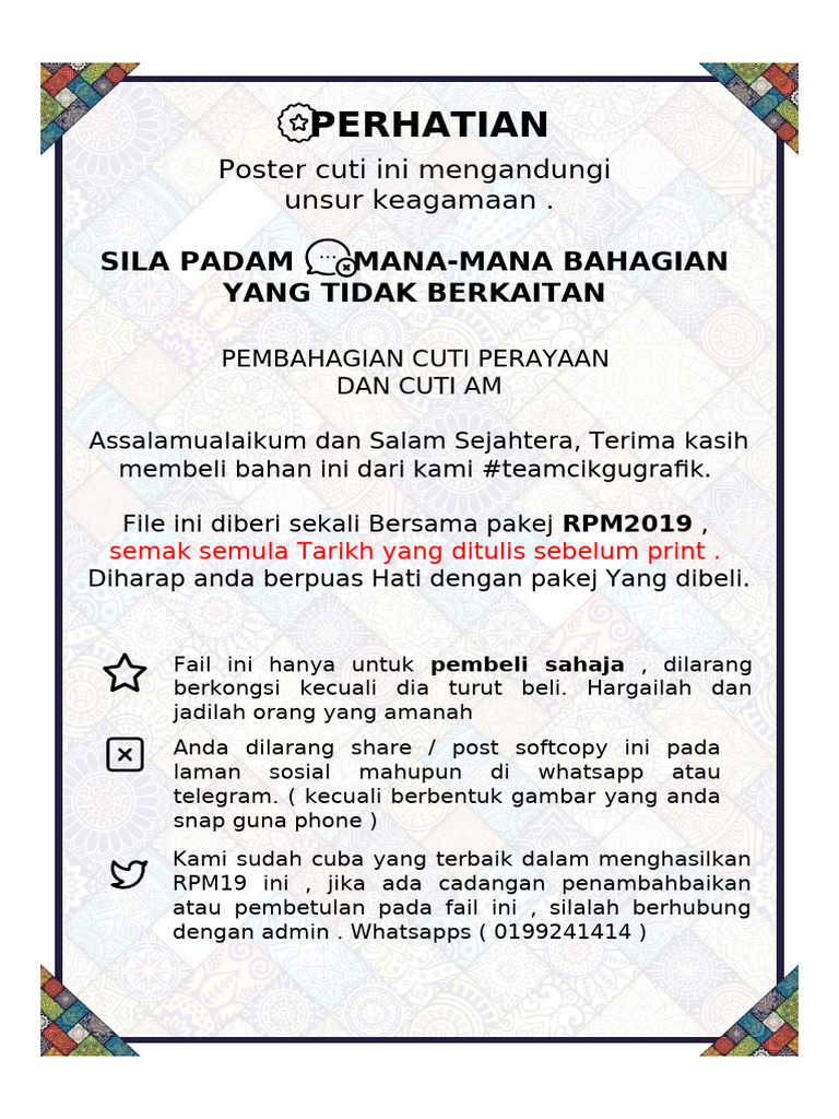 Cuti Am - Negeri Di Malaysia A | PDF