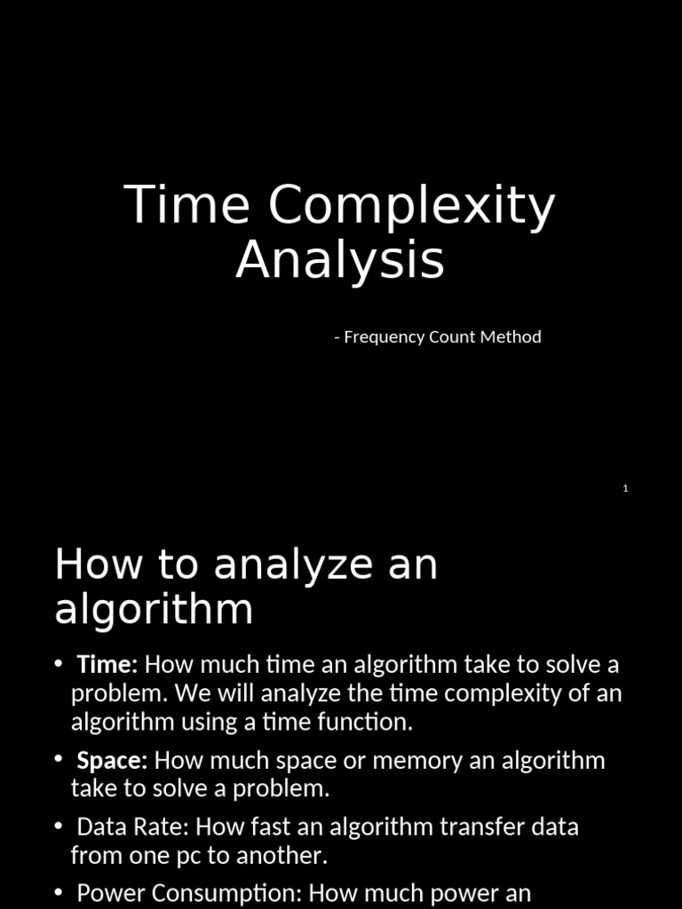Lecture 1.3 Frequency Count Method | PDF | Time Complexity | Algorithms