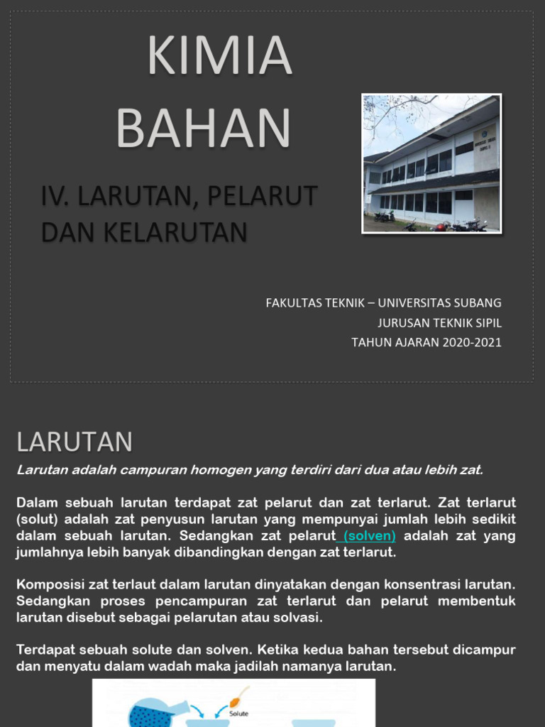 BAB IV. Larutan, Pelarut Dan Kelarutan | PDF