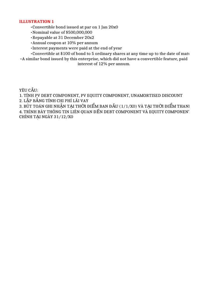 Chapter 9. Convertible Bond (Example - Gui SV) 1 | PDF | Bonds (Finance) | Convertible Bond