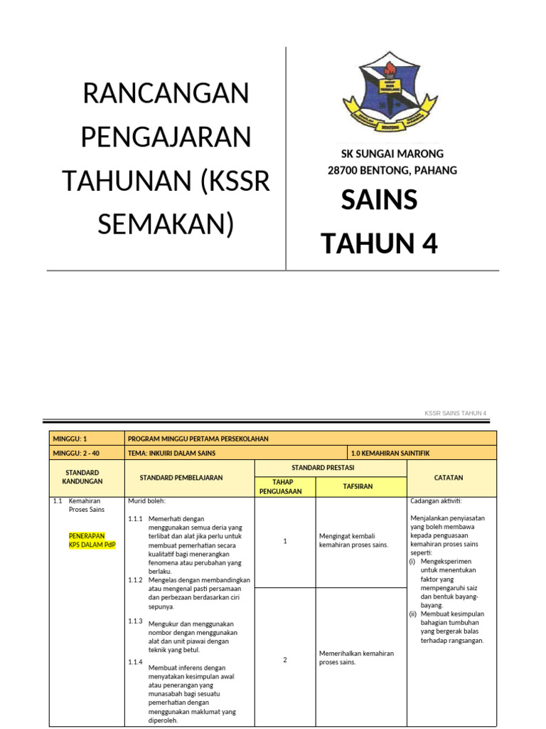 RPT SAINS T4 | PDF