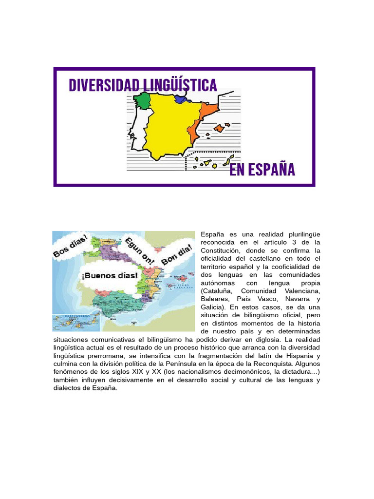 Diversidad Linguistica en España | PDF | Lengua española | Lingüística