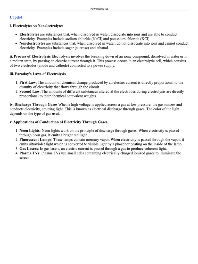 Conduction of Electricity Through | PDF