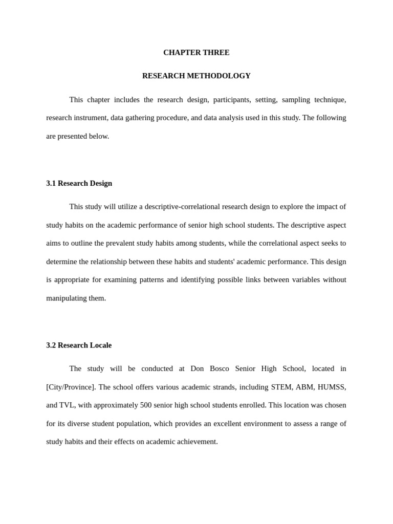 Chapter Three Methodology Draft | PDF | Survey Methodology | Statistics