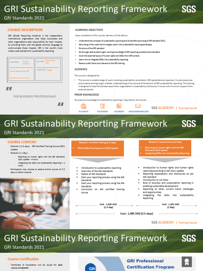 SGS KN GRI Sustainability Reporting Framework Including Modules 1 and 2 ...