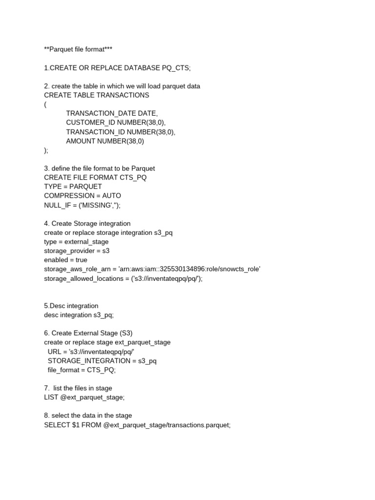 Loading Parquet File | PDF
