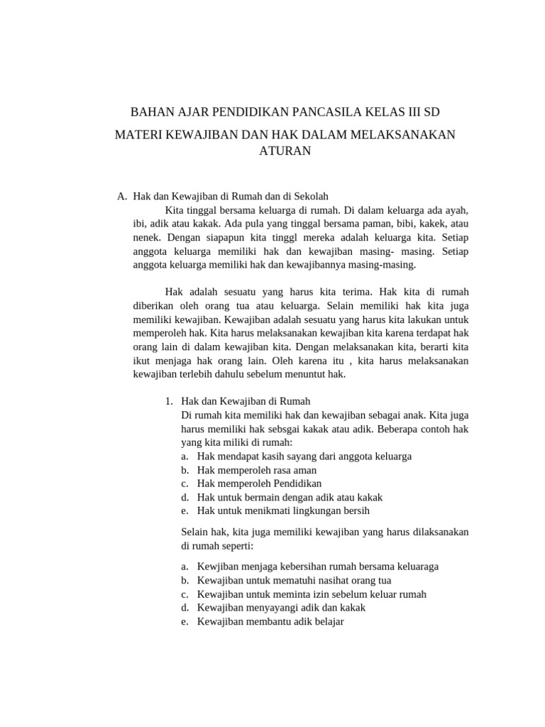 Bahan Ajar Pendidikan Pancasila | PDF