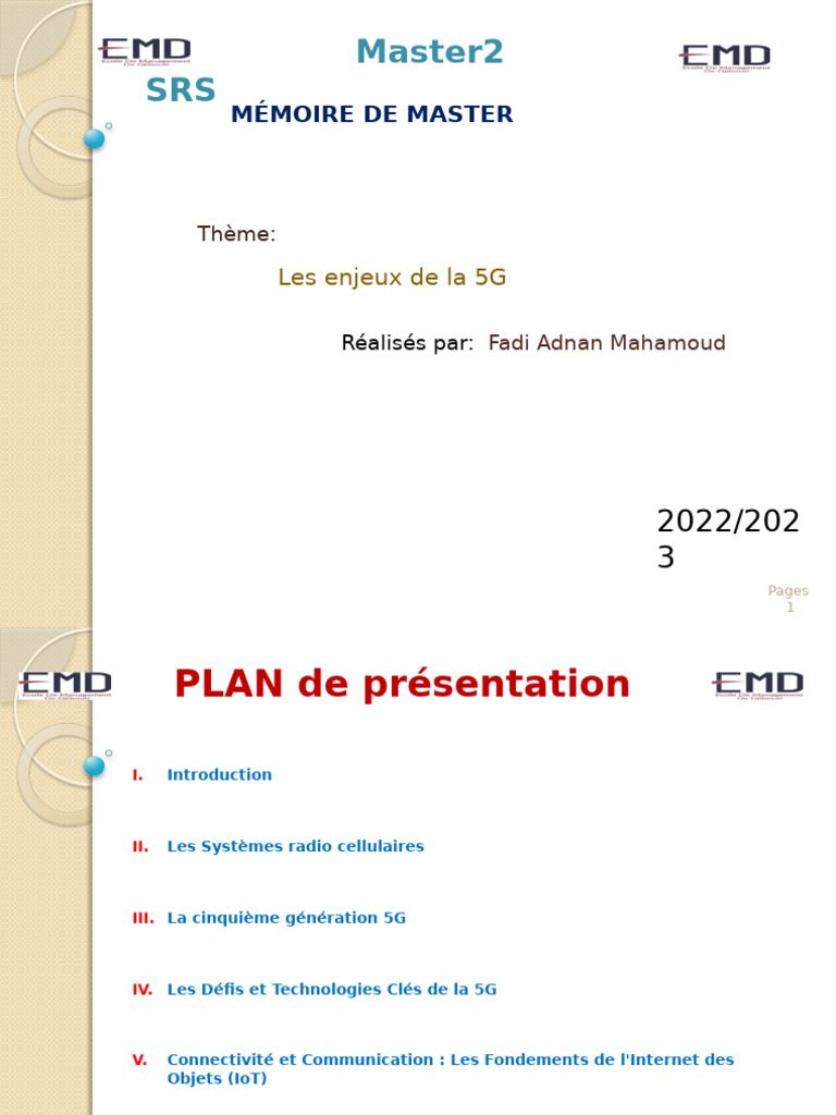 Présentation Du Projet Les Enjeux Du Reseaux Mobile 5G | PDF | LTE Advanced | Accès haut débit ...