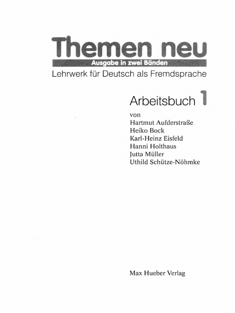 Themen NEU 1 - Arbeitsbuch | PDF