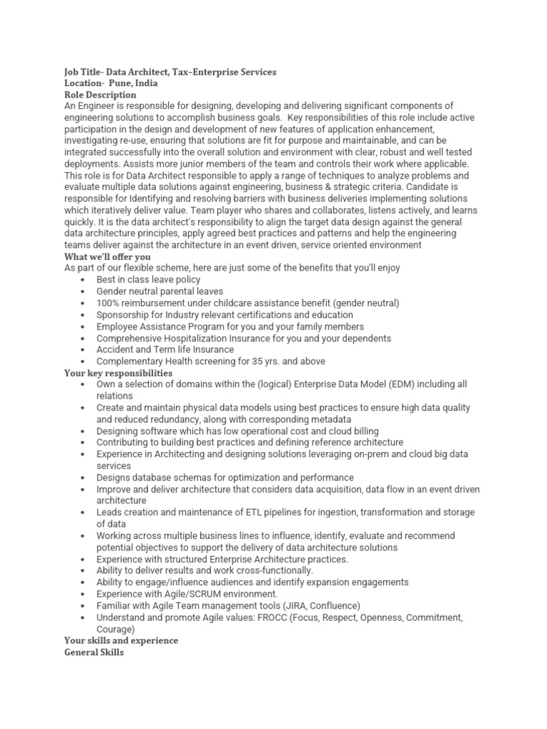 Data Architect Role Overview and Benefits | PDF | Agile Software Development | Data