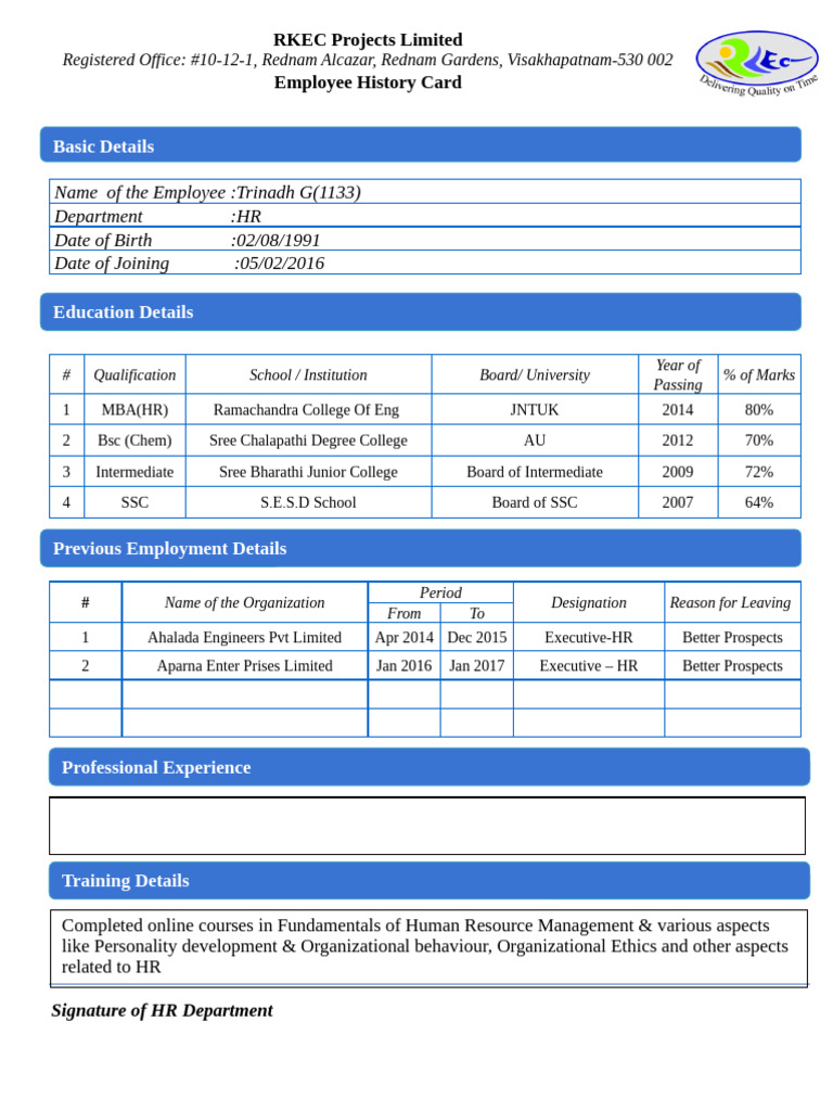History Card Editable Trinadh | PDF