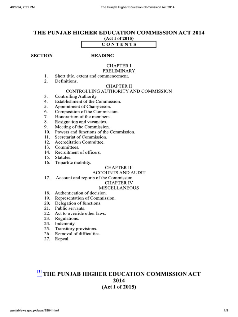 Phec Act 2014 | PDF
