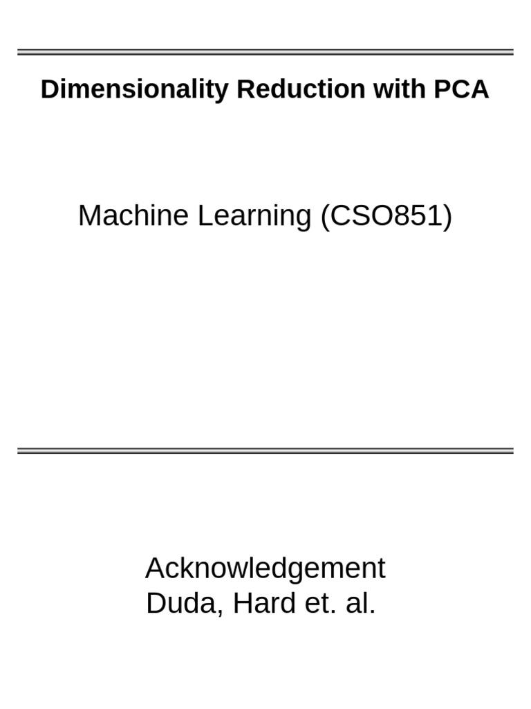 PCA for Dimensionality Reduction in ML | PDF | Principal Component ...