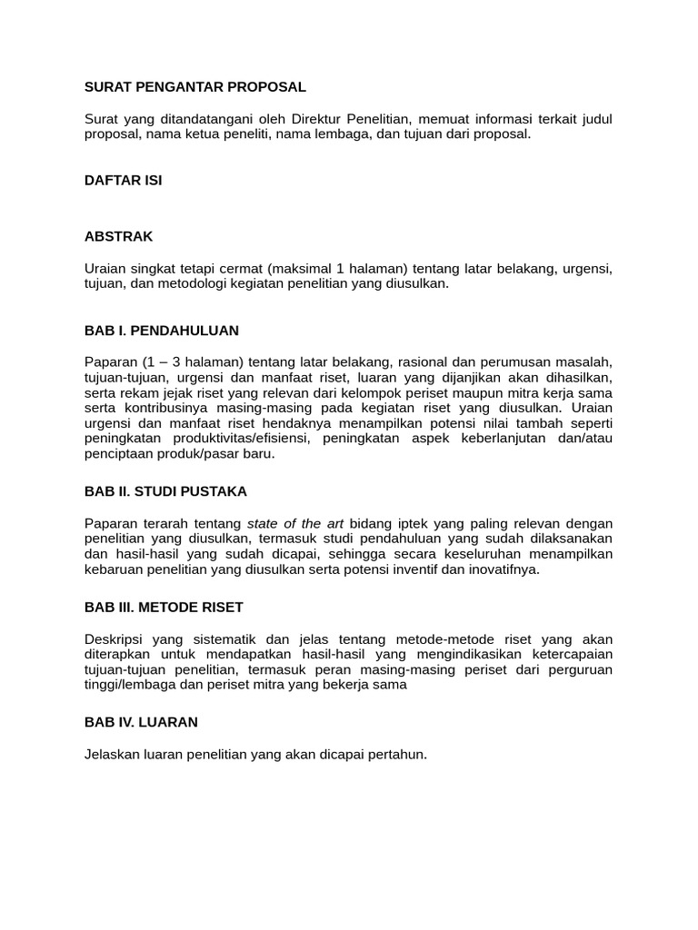 Surat Pengantar Proposal Riset Terstruktur | PDF