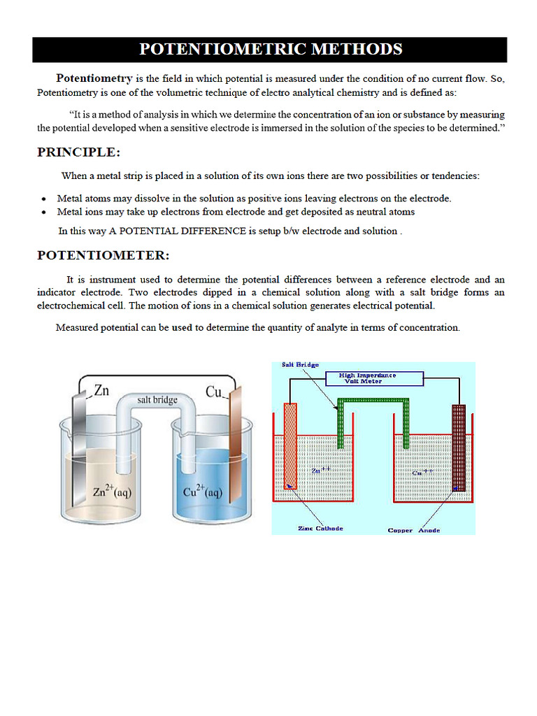 Potentiometer PH Analysis 6th Sem | PDF