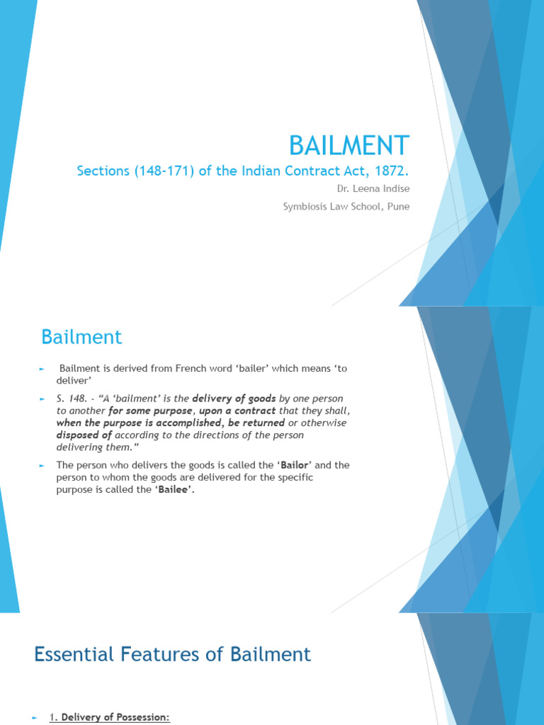 Bailment, Duties of Bailor& Bailee | PDF | Loans | Indemnity
