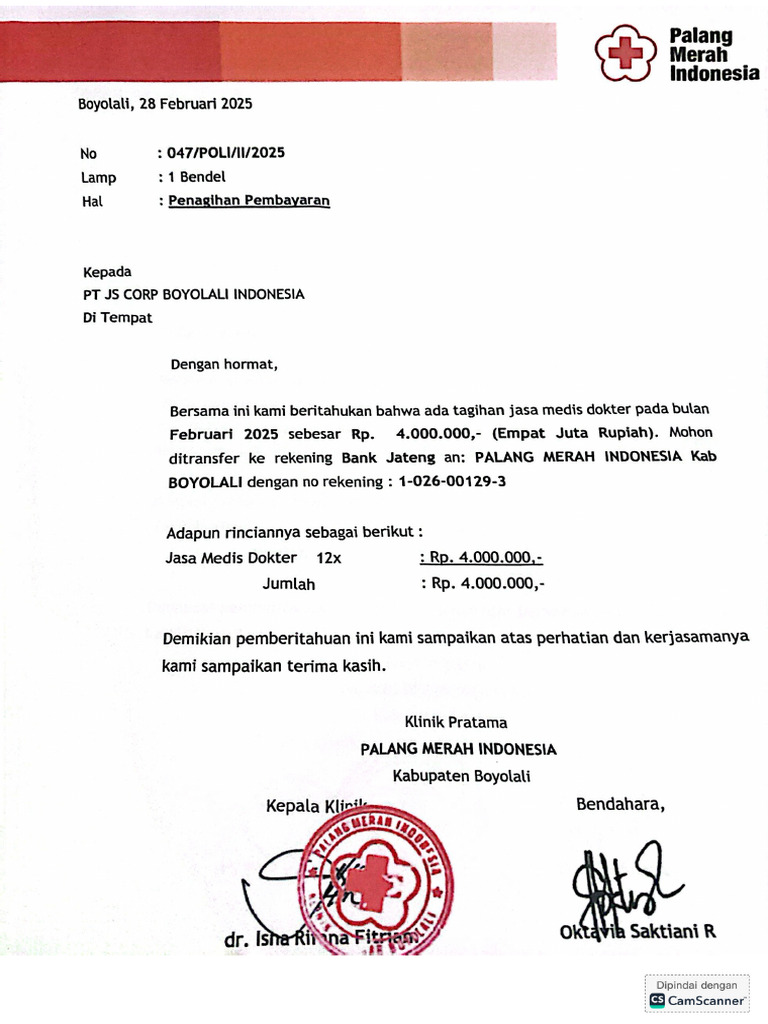 Tagihan Js Corp Februari 2025 | PDF