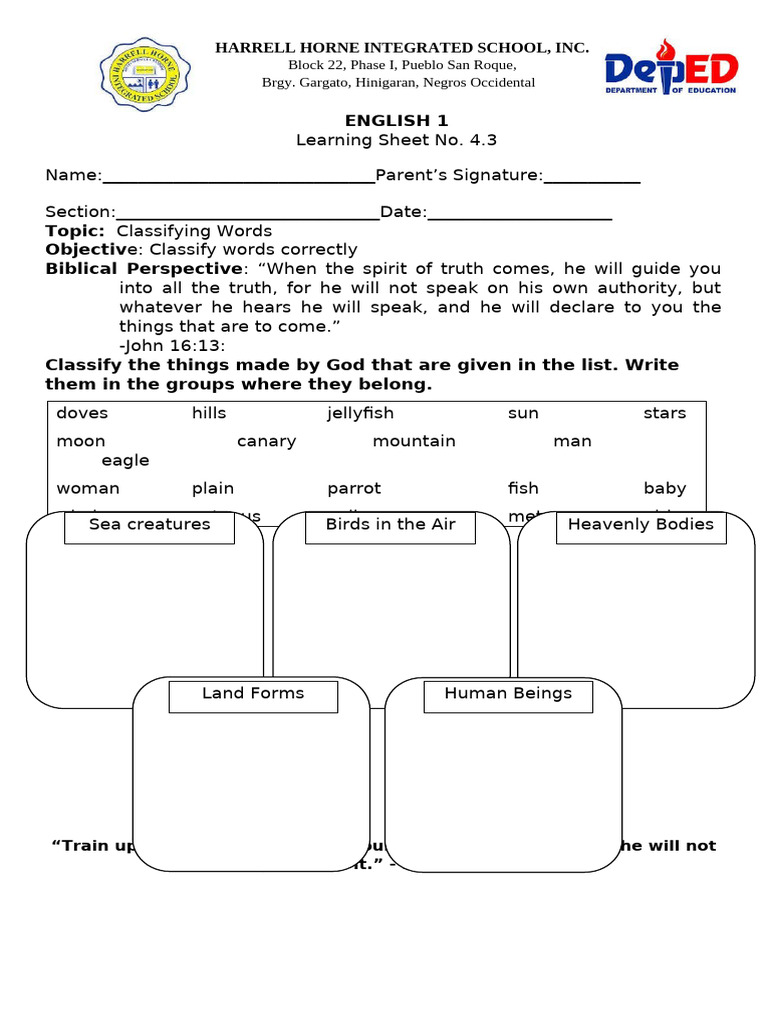 English 1 Activity | PDF