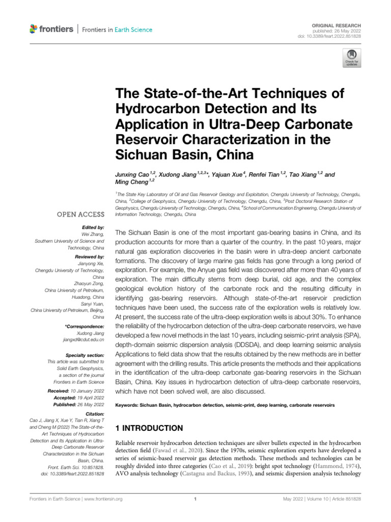Cao Et Al - 2022-The State-Of-The-Art Techniques of Hydrocarbon ...