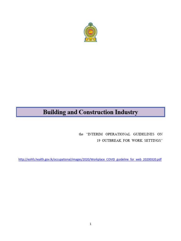OPERATIONAL GUIDELINES On Preparedness Construction Industry - 22 04 ...