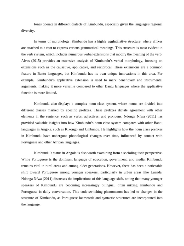 KIMBUNDU 5 Tones Operate in Different Dialects of Kimbundu | PDF