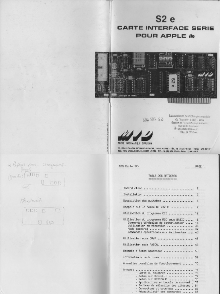 MID Carte Interface S2e | PDF