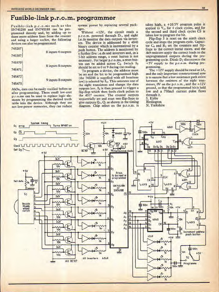 Fusible Link PROM Programmer | PDF | Electrical Circuits | Electronic ...