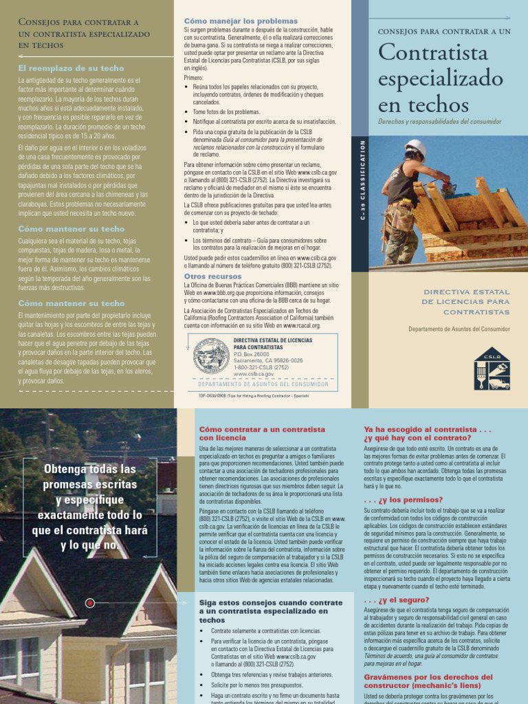 Roofing Contractor Guide Spanish | PDF
