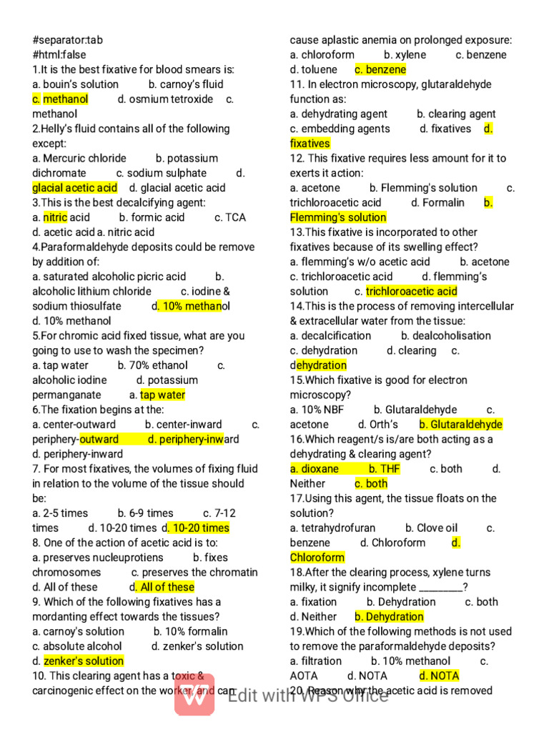 Histo_Intensive_exam_-_Now_Highlighted | PDF | Epithelium | Staining
