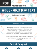 Properties of A Well-Written Text | PDF | Paragraph | Intertextuality