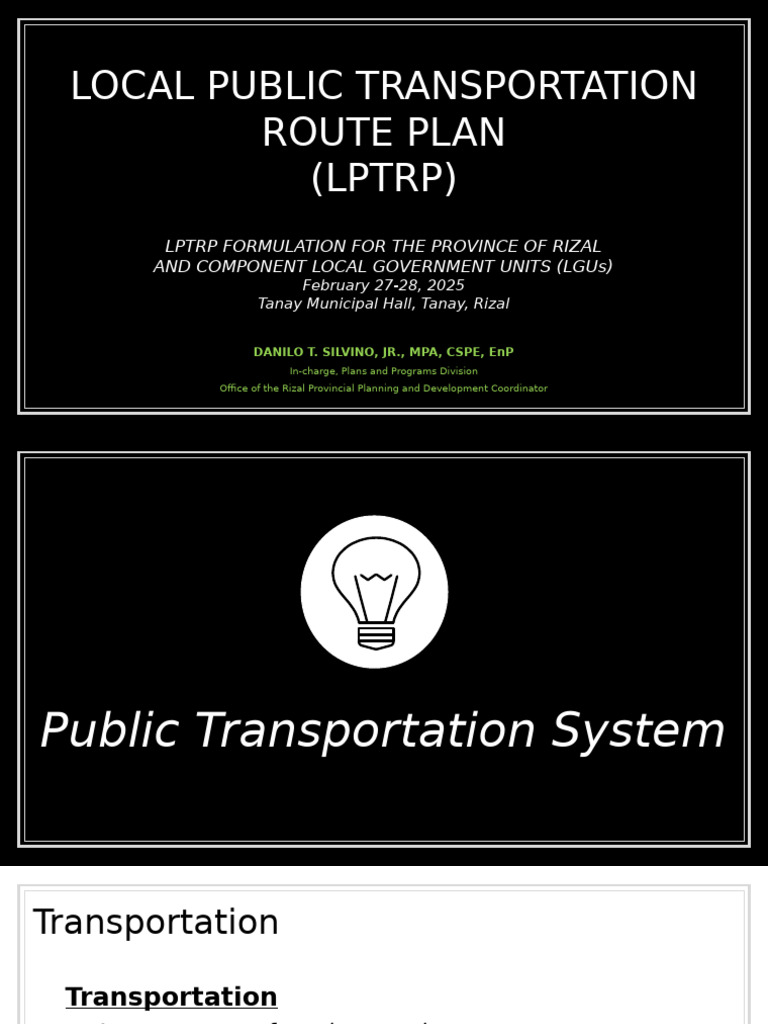LPTRP Rizal - Presentation February 27-28, 2025 | PDF | Public ...