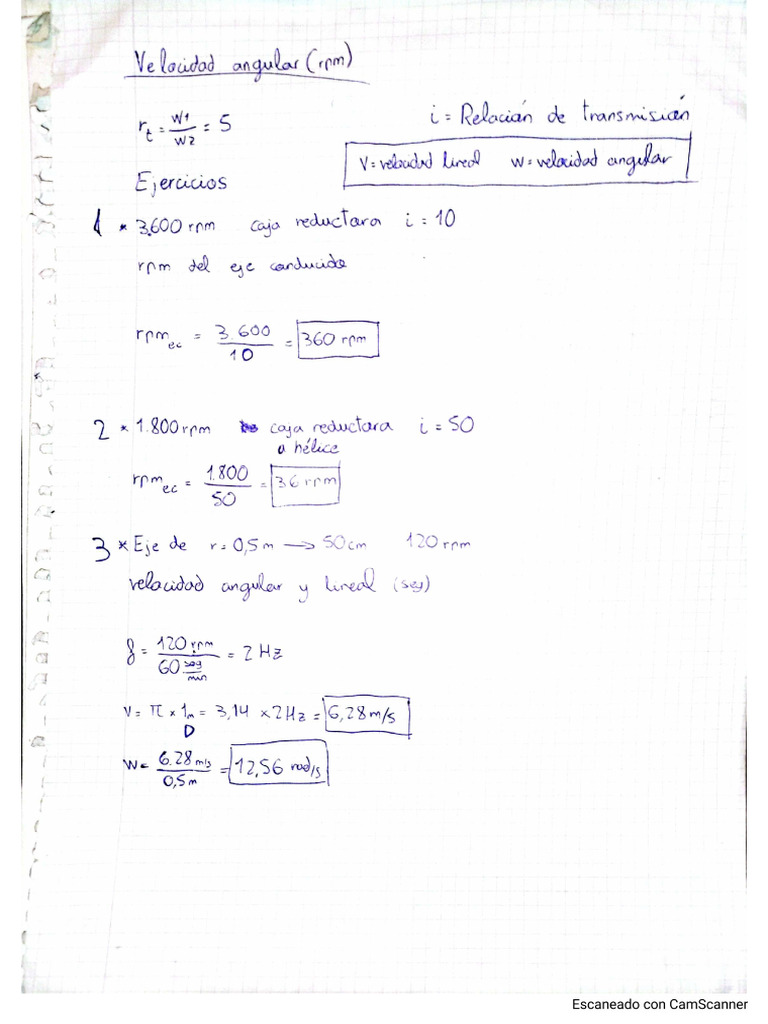 Ejercicios de velocidad angular frente a lineal | PDF