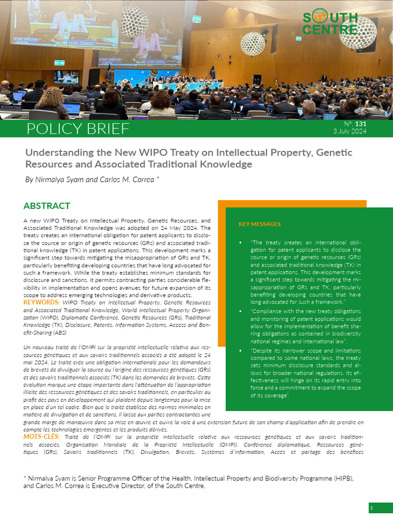 PB131 - Understanding The New WIPO Treaty On Intellectual Property ...