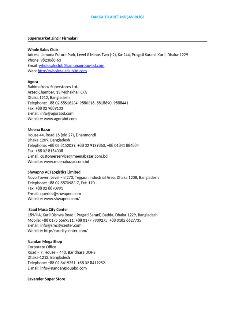 List of Super Shops Chain Shops EyR823s 0e41e272 | PDF | Retailing ...