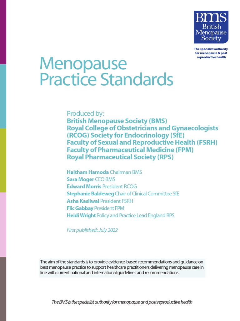 BMS Menopause Practice Standards JULY2022 01D | PDF | Hormone ...