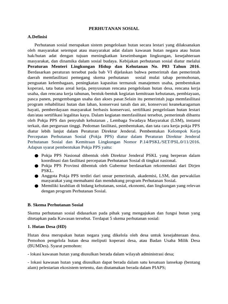 5 Skema Perhutanan Sosial di Indonesia | PDF
