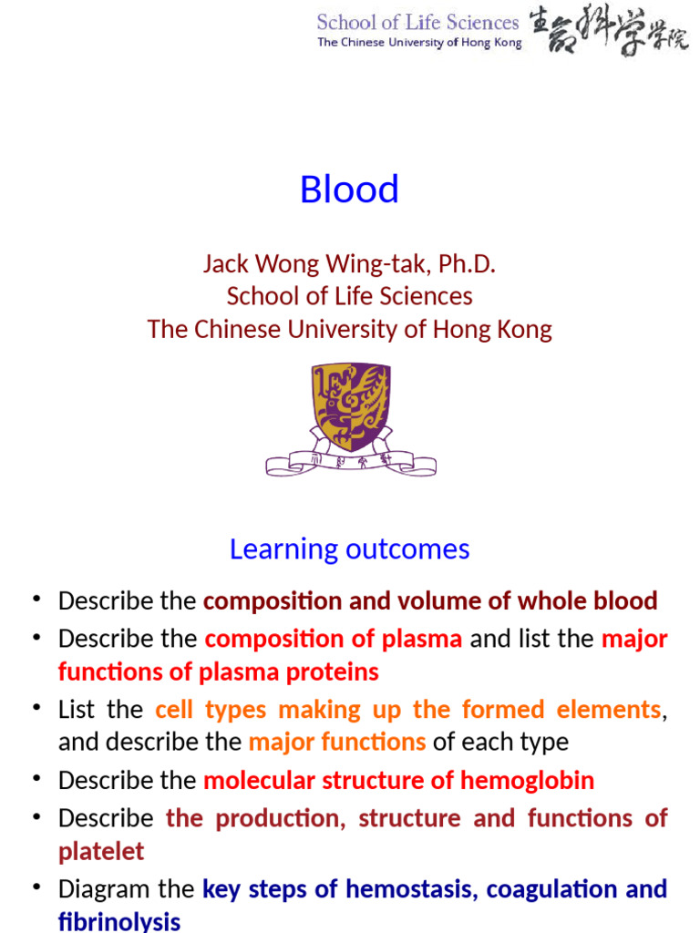 (Jackwong) Lecture10 - Tagged | PDF | Blood Type | Coagulation