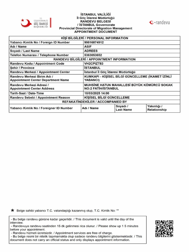 Asif Appointment | PDF