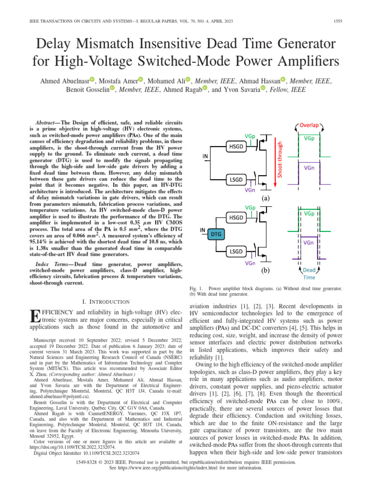Delay Mismatch Insensitive Dead Time Generator For High-Voltage ...