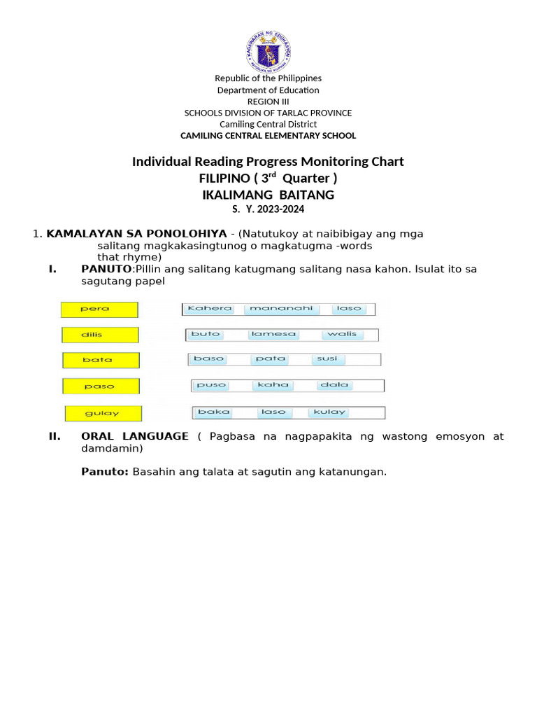 Individual-REading-Progress-grade-5-3rd-quarter-week-1 | PDF