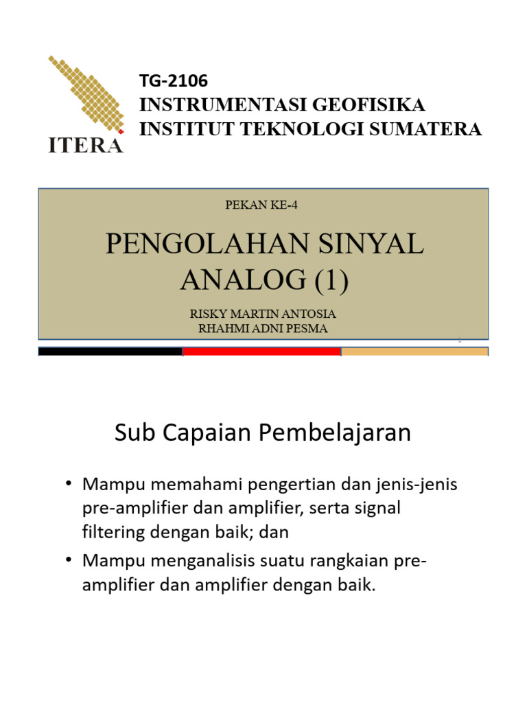 4 - Pengolahan Sinyal Analog | PDF