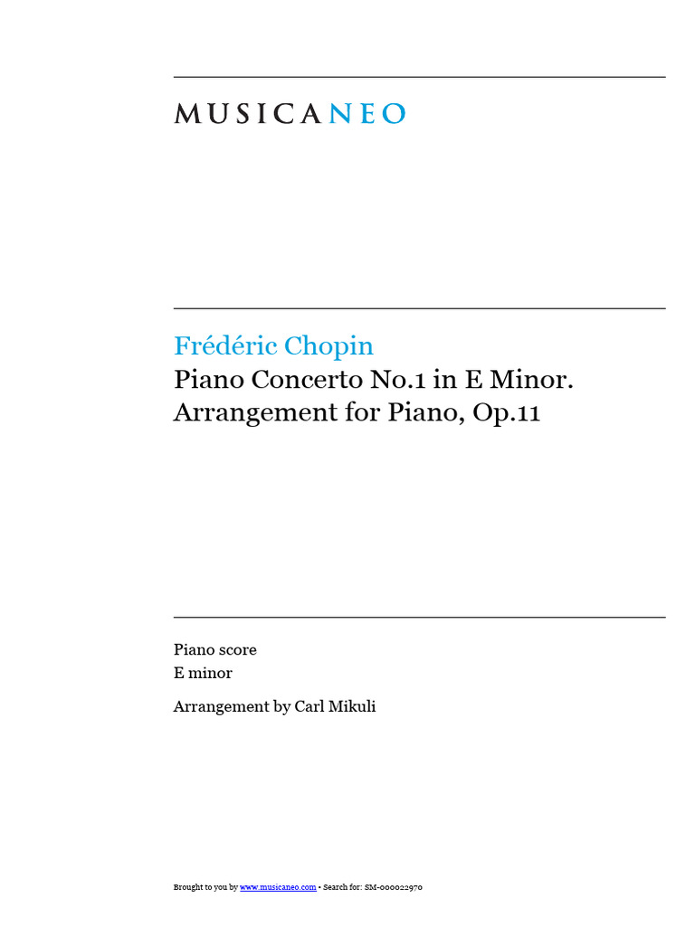 Chopin Piano Concerto No.1 Score | PDF