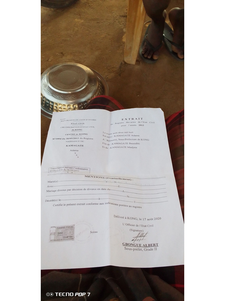 Extrait de Naissance | PDF