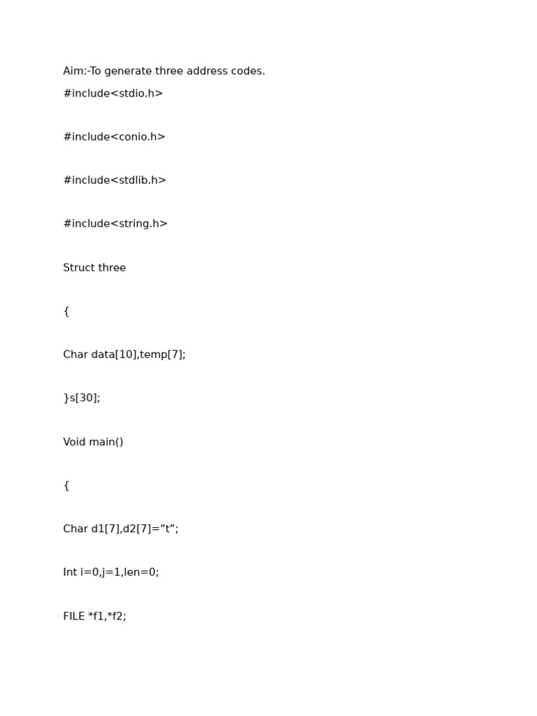 Address Code Generation Program | PDF
