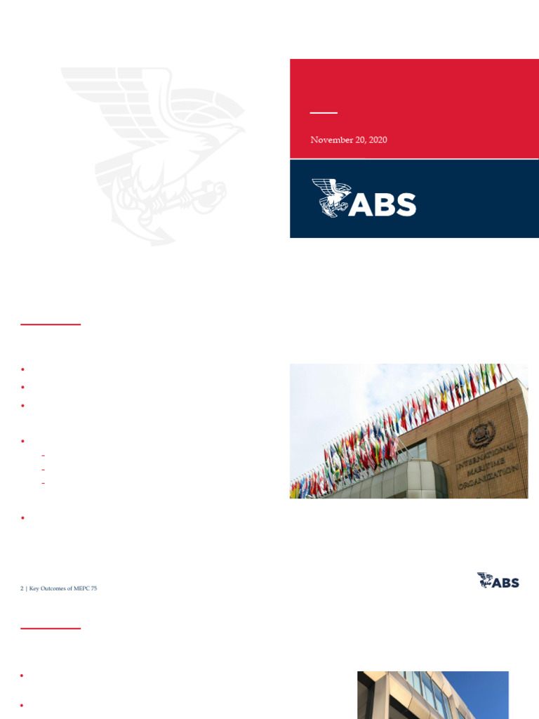 MEPC 75 Key Outcomes Summary | PDF | Ships | Shipping