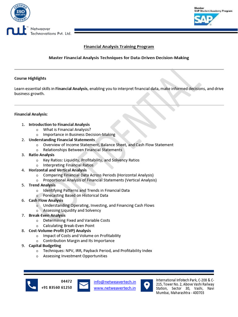 Financial Analysis Training Program | PDF | Discounted Cash Flow ...